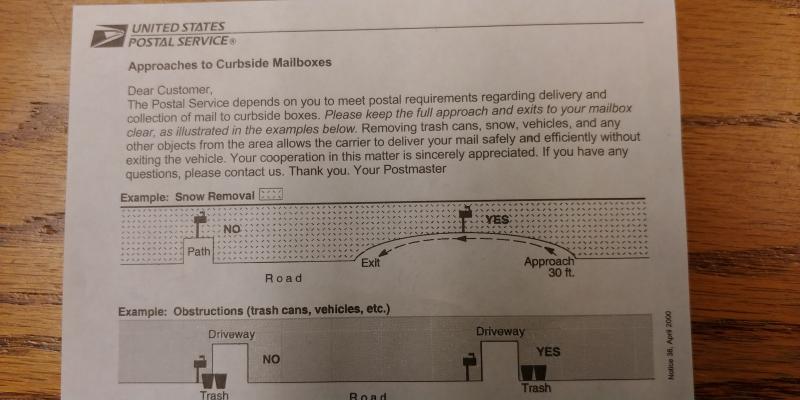 Message from Postmaster Re: Mailbox Snow Removal | City of La Pine Oregon